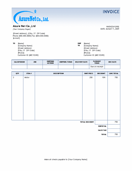 Garage Invoice Template Invoice Example
