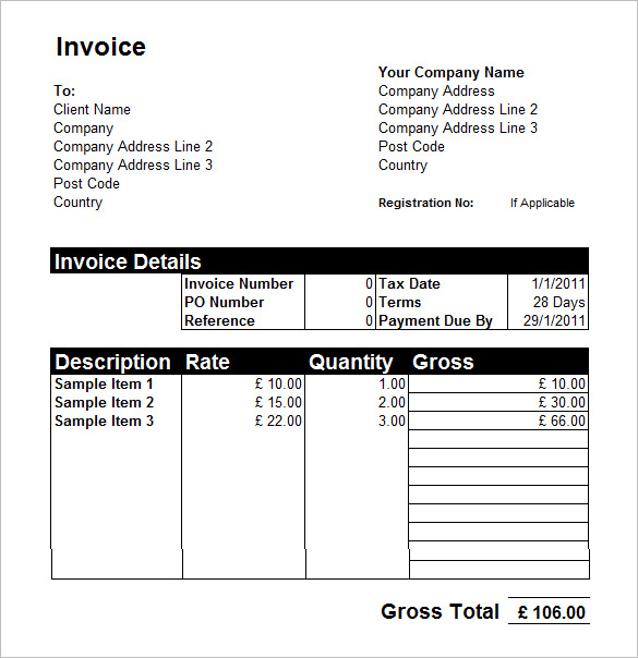 Professional Bill Format In Word Betterdax