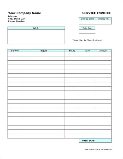 Invoice Template Hours Worked Invoice Example