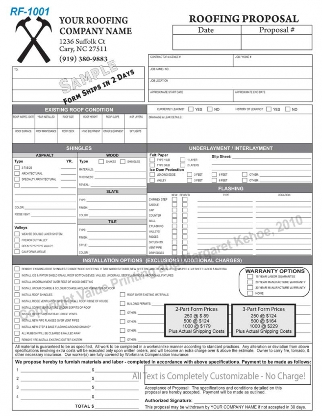 Roofing Invoice Template Invoice Example
