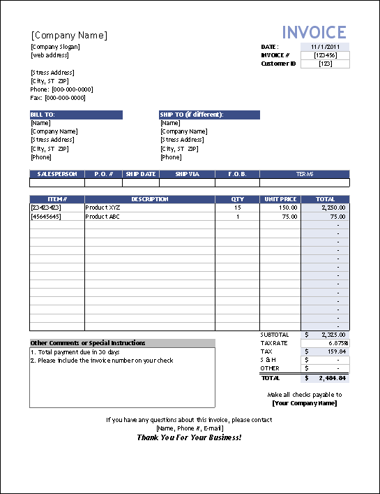Generic Invoice Pdf Invoice Template Ideas Sales Invoice Template For Excel Sales Invoice 