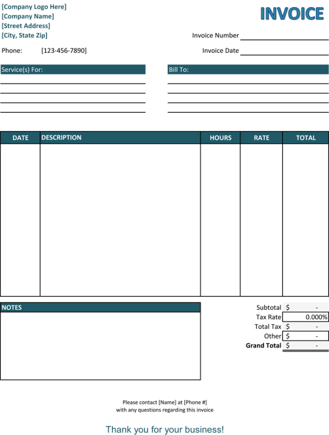 Free Excel Invoice Format Gaselighting