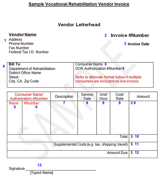 Vendor Invoice Template Invoice Example