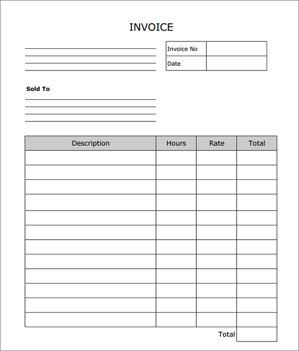Free Word Printable Invoice Template Uk Blank Sheet Templates Sample 
