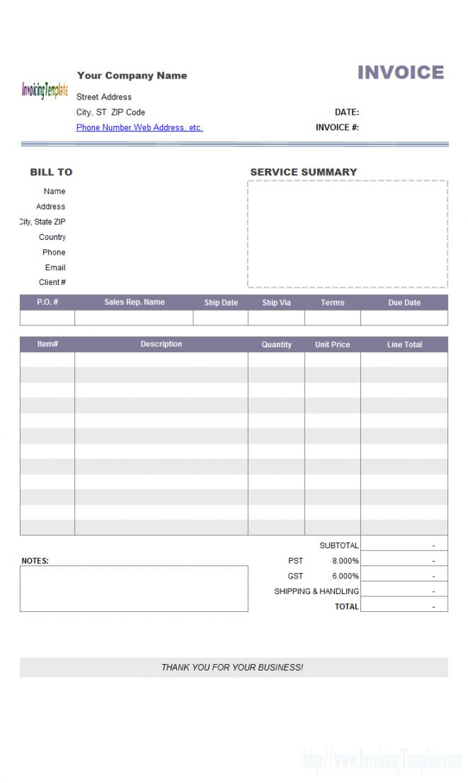Libreoffice Invoice Template