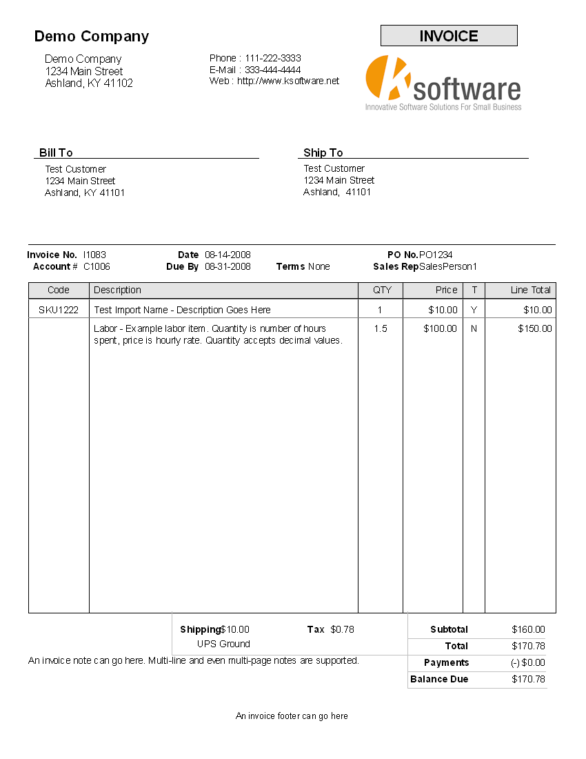 Standard Invoice Template Invoice Example